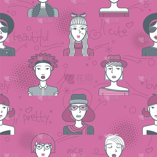 It-girls pattern, fuchsia