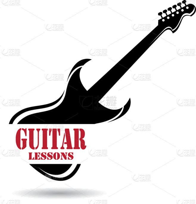 guitar lessons logo creative icon