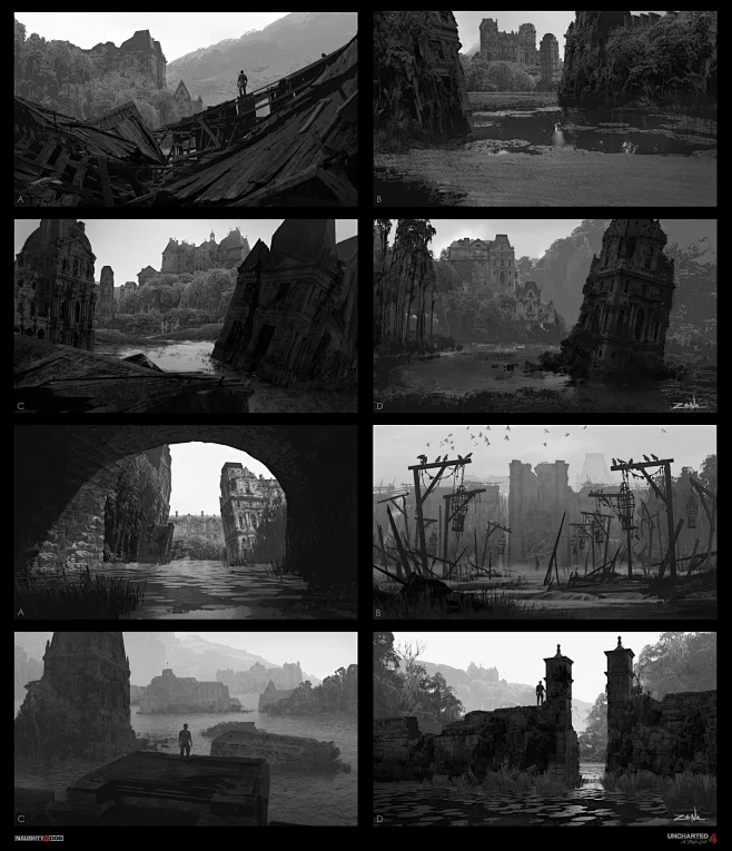 场景构图黑白构成画面构成黑白稿来自cgbook.cn (469)-花瓣网