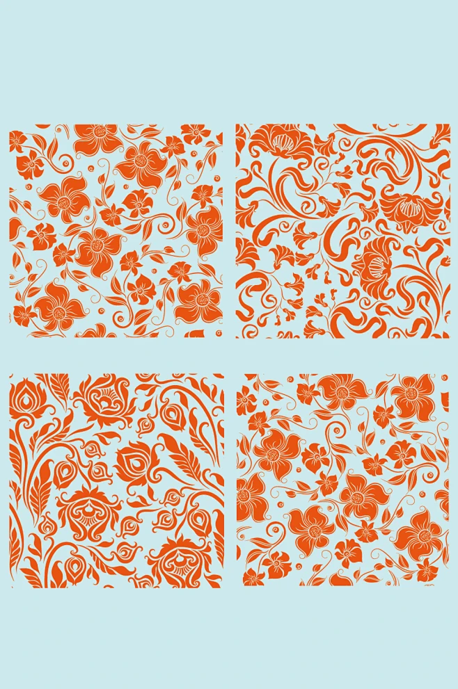 矢量花草花纹底纹背景素材-花瓣网