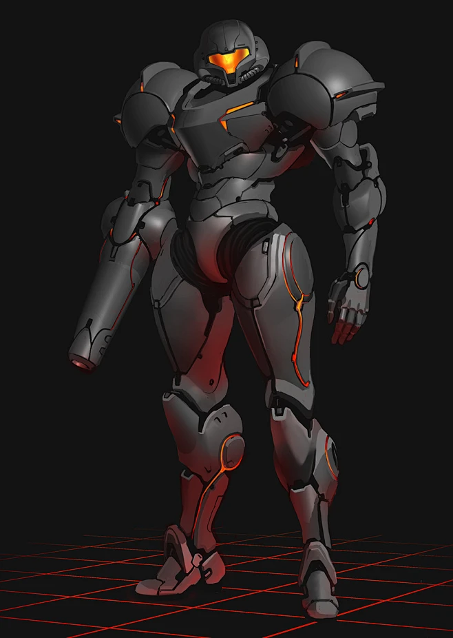 Samus in Phazon suit sketch, Aaron de Leon : Samus in Phazon suit ...