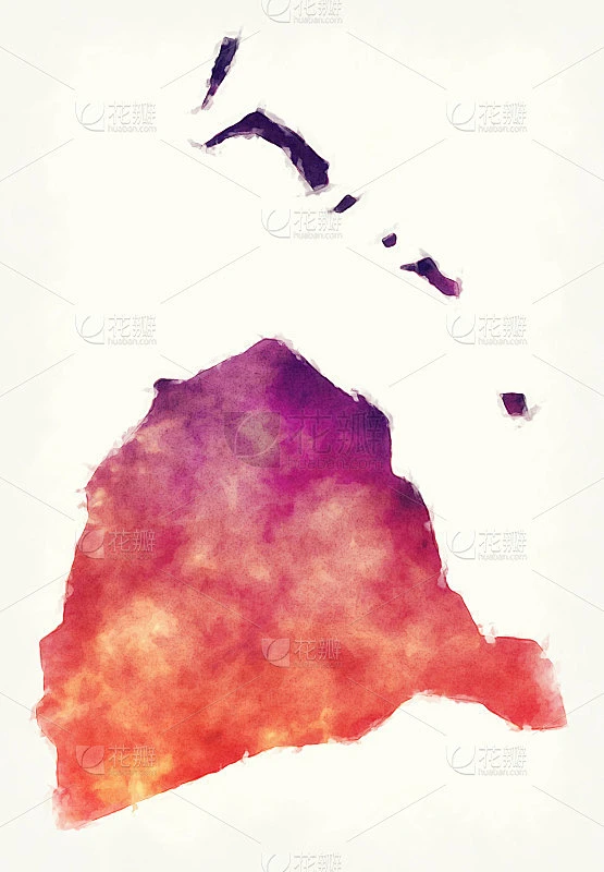 华利斯和富图纳的Hihifo区水彩图素材-花瓣网