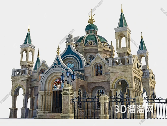 欧式教堂3D模型-花瓣网