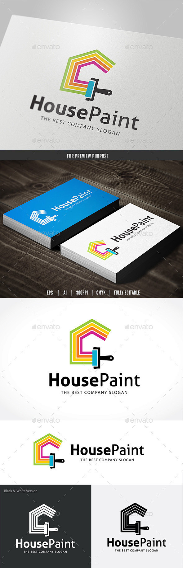 房子漆——建筑标志模板House Paint - Buildings Logo Templates艺术家,艺人,刷、构建、建筑商、建筑,清洁 ...
