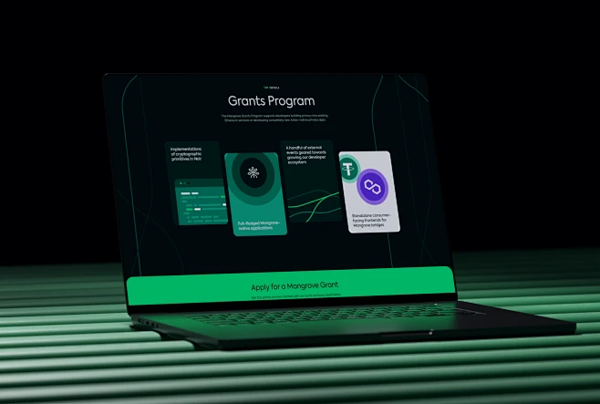 mangrove exchange DEX defi web3 Website branding green illustrations ...