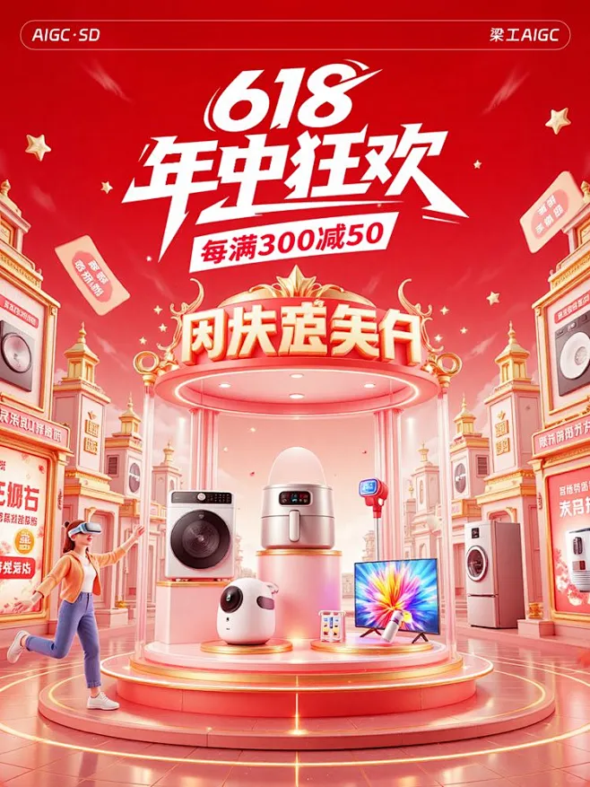 搞懂AI，轻松拿捏618大促海报（附提示词） - 小红书-花瓣网