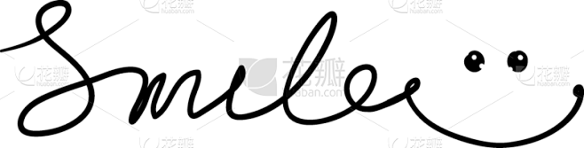 hand drawn typography smile icon logo template