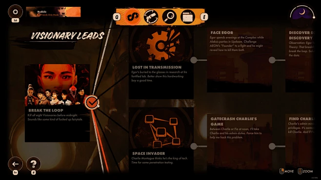Visionary leads screenshot of Deathloop video game interface.-花瓣网