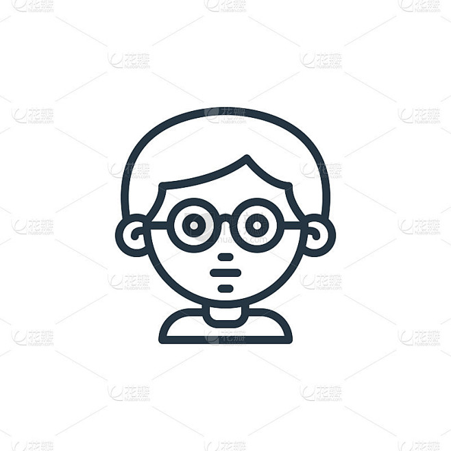 boy icon vector from kids avatars concept. Thin li