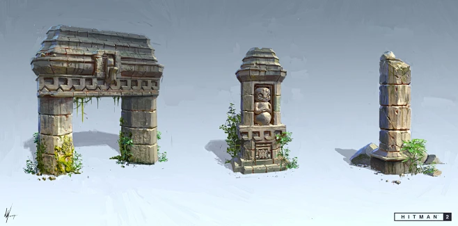Ruin prop renders-花瓣网