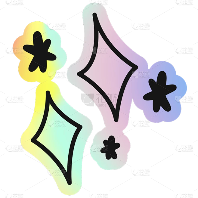 Laser Effect Text Sticker素材-花瓣网