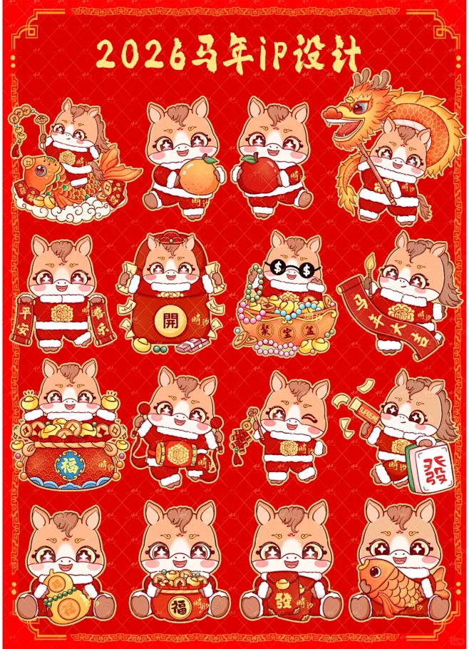 2026年 马年ip形象设计 福马贺岁 - 小红书-花瓣网