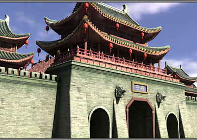 古代城防楼，城门，塔楼，城防结构，长安门楼，副门，城楼