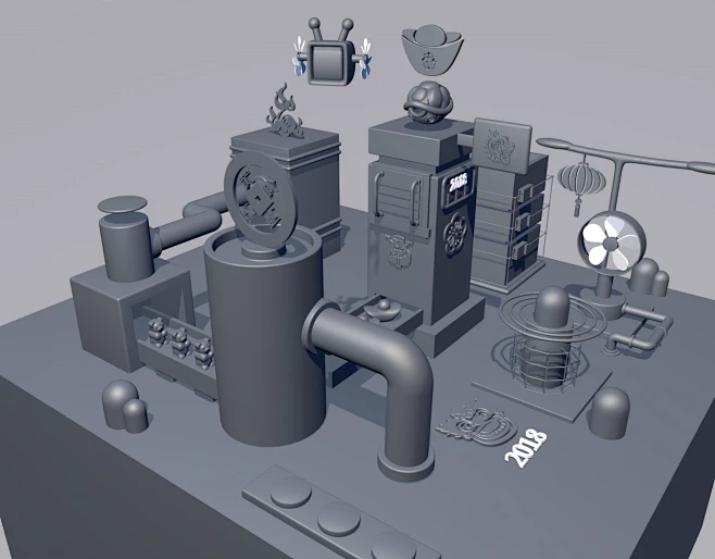 场景搭建 C4D-花瓣网