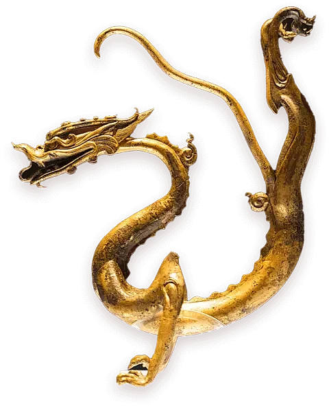 唐鎏金铁芯铜龙_陕西历史博物馆（陕西省文物交流中心）_唐,鎏金,铁芯,铜,龙