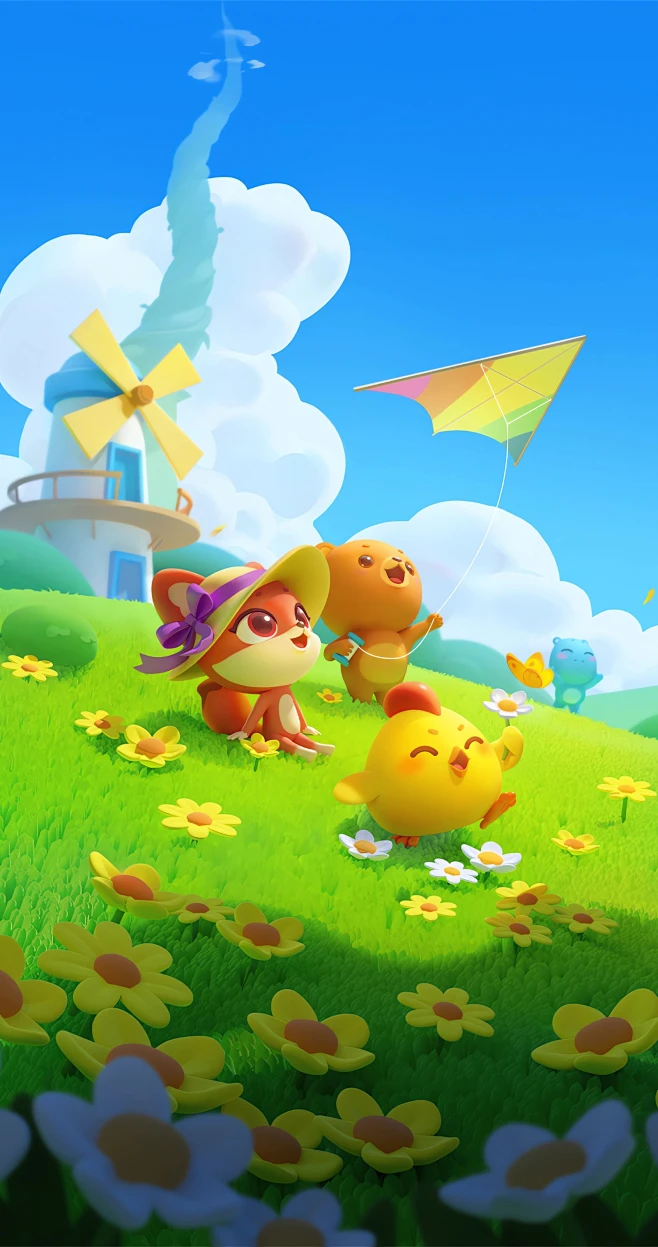 开心消消乐春日风oading界面-花瓣网