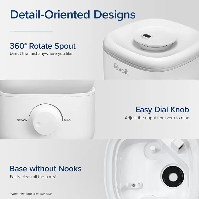 Amazon.com: LEVOIT Top Fill Humidifiers for Bedroom, 2.5L Large Tank ...