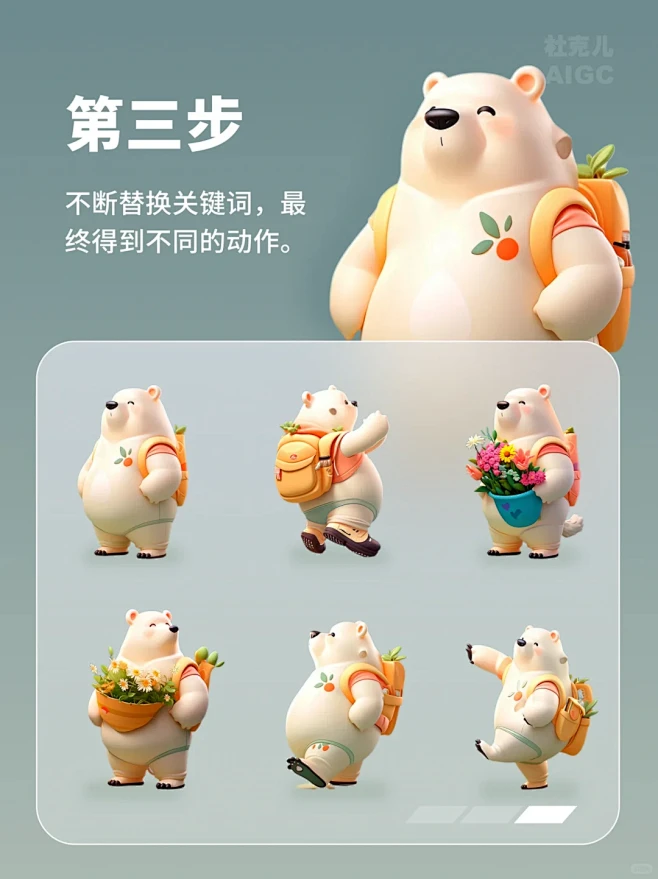 two images side by side关键词：A cute white bear wearing shorts, standing ...