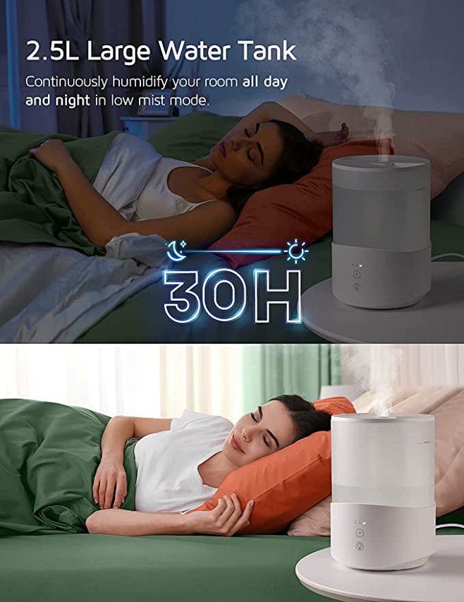 Amazon.com: 2.5L Humidifiers for Bedroom, 7-Color Night Light Cool Mist Humidifiers Diffuser ...