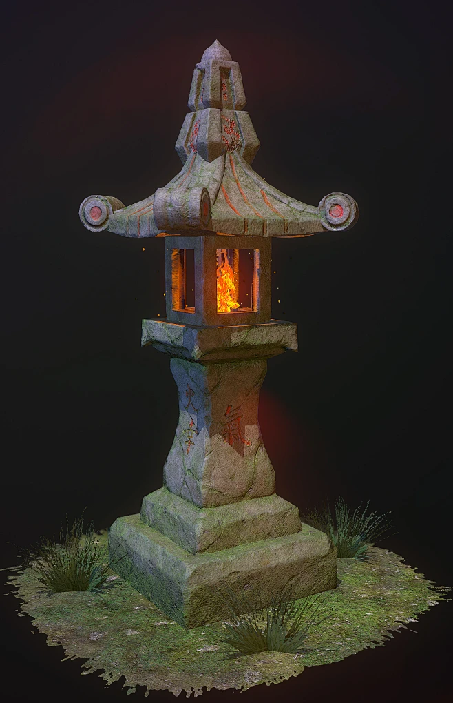 Old Chinese Lamp (low poly), Yeghor Gallagher : I`ve done this lamp for ...