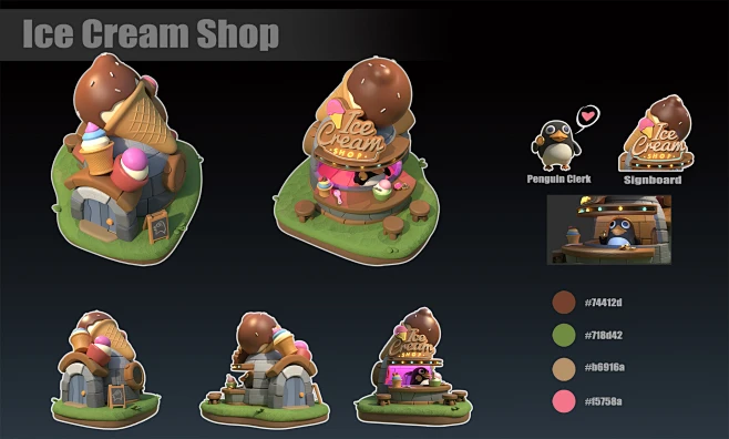 ICE CREAM SHOP-花瓣网