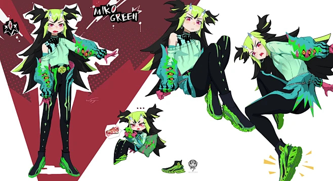 miko green图片_可用的各种人物角色原画图片素材-花瓣网