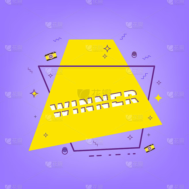 赢家的屏幕。矢量插图。