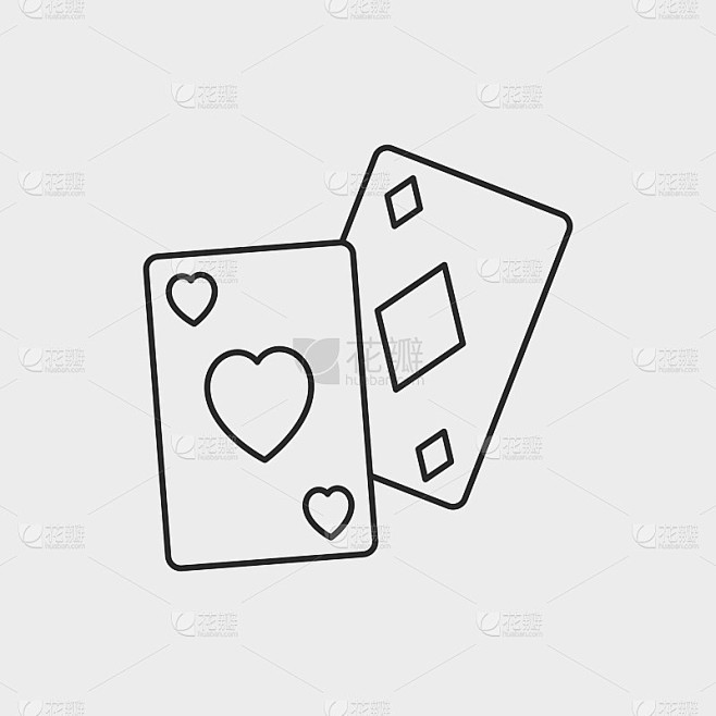 Play card line图标