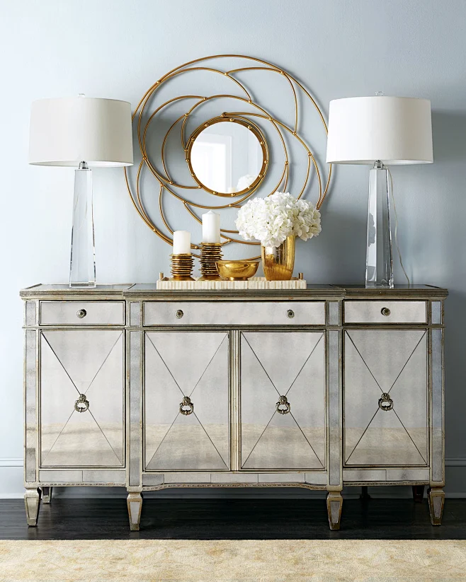 Amelie Mirrored Buffet/Console-花瓣网