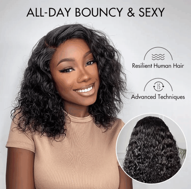 Wet and Wavy 5x5 Closure Pre-Cut Lace Water Wave Wig Glueless Side Part ...
