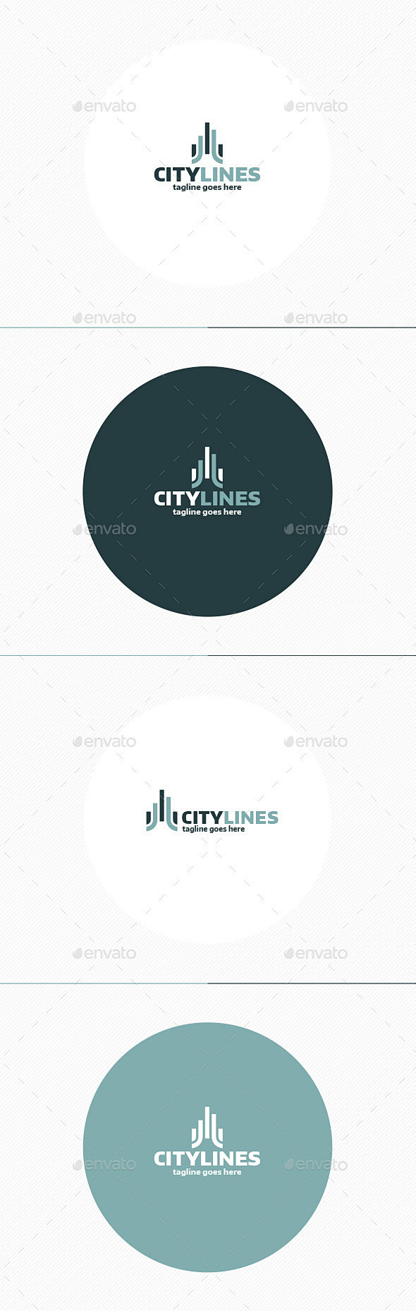 城市标志-建筑行标志模板City Lines Logo - Buildings Logo Templates抽象,节奏,节拍,建造,建筑,商业 ...