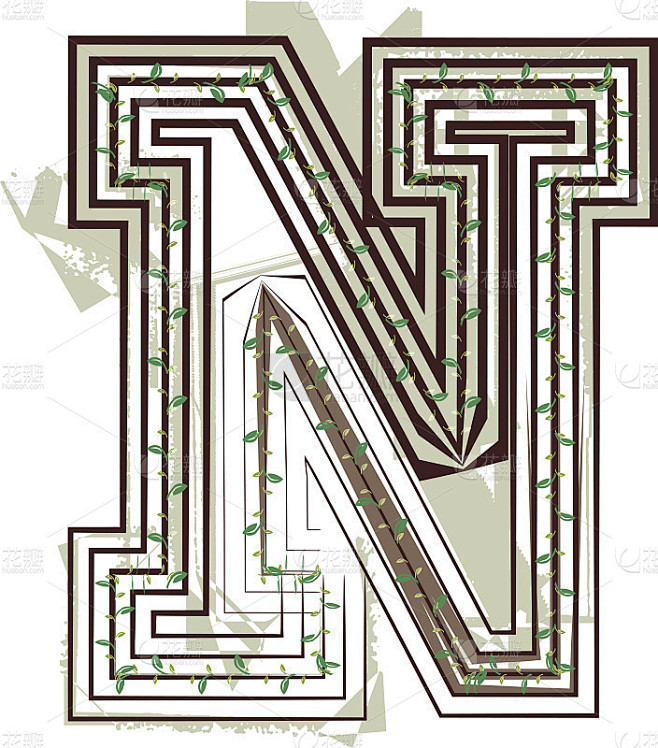 字母N生态标志图标设计