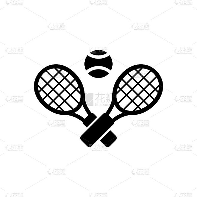 网球图标平面矢量模板设计流行