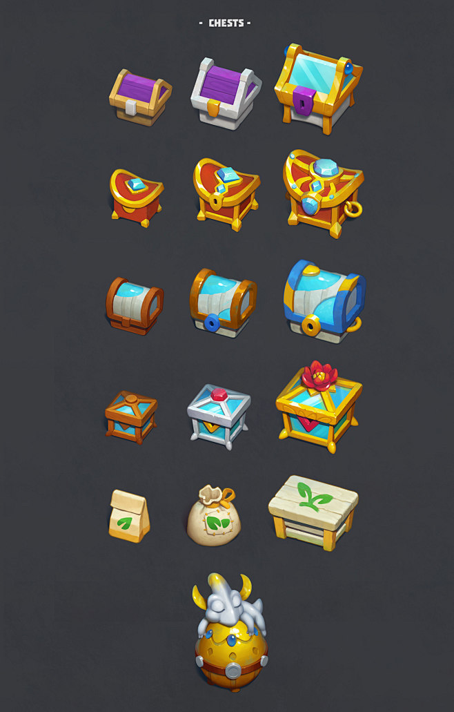 2D cartoon casual Digital Art Drawing game Game Art Isometric Merge-花瓣网