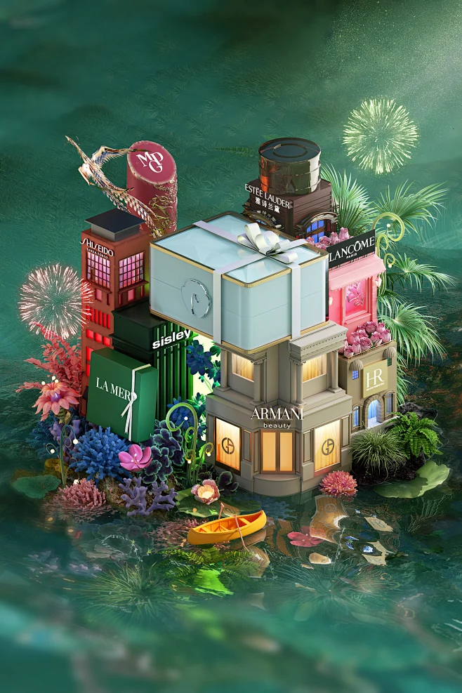 Ae c4d celebration department mall octane party-花瓣网