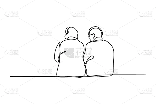 老年伴侣,老年男人,线条,丈夫,坐,背景分离,长椅,相伴,坐,讨论素材-花瓣网