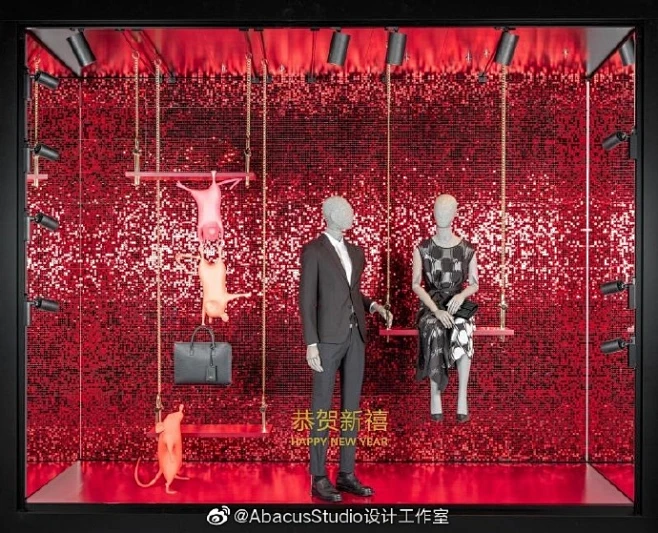 Hugo Boss window Happy Chinese New Year 橱窗设计超话 陈列设计超话 -花瓣网