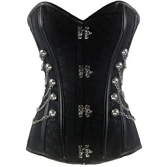 Charmian Women's Brocade Steampunk Gothic Punk Steel Boned Corset with ...