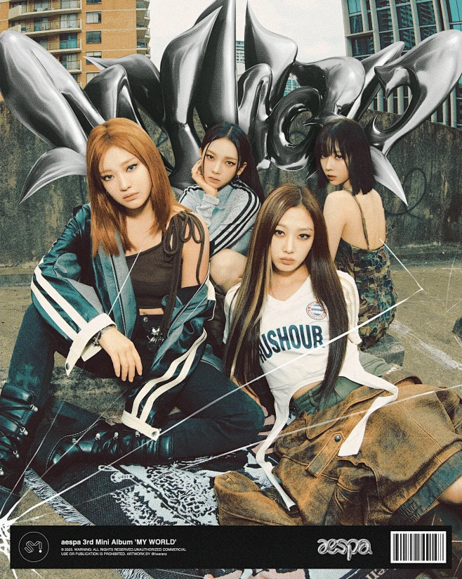 aespa blackpink bts futuristic kpop Poster Design Y2K-花瓣网