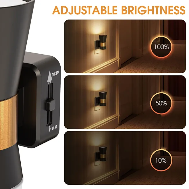 Briignite Night Light Plug into Wall, Vintage Dimmable LED Night Lights ...