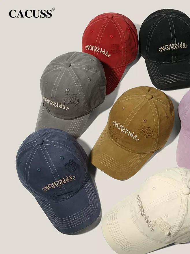 CACUSS棒球帽女士软顶鸭舌帽子百搭纯棉时尚秋冬季刺绣防晒帽情侣-tmall.com天猫-花瓣网