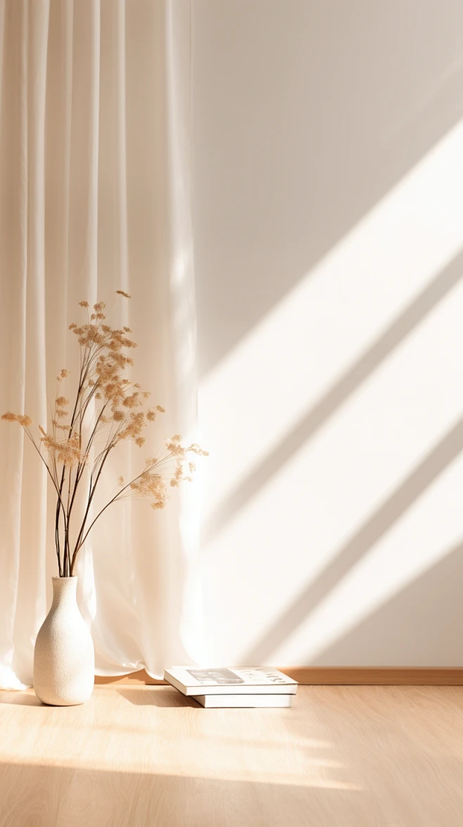 donchen1102_Warm_indoor_scene_White_wall_clean_background_White ...