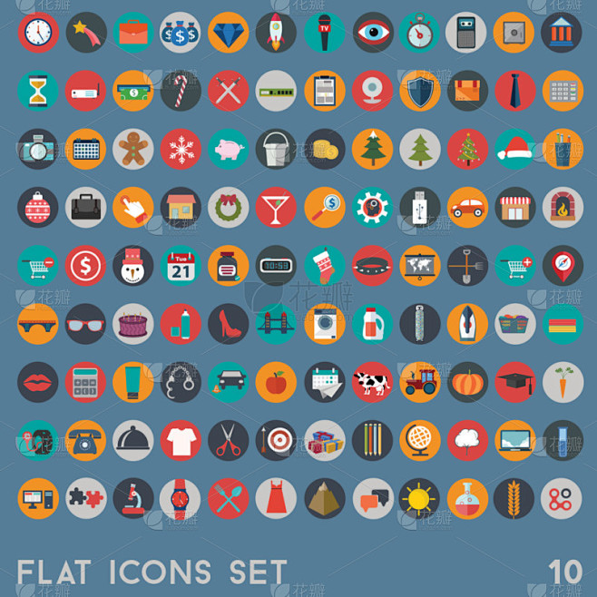 web and technology development icons set-花瓣网