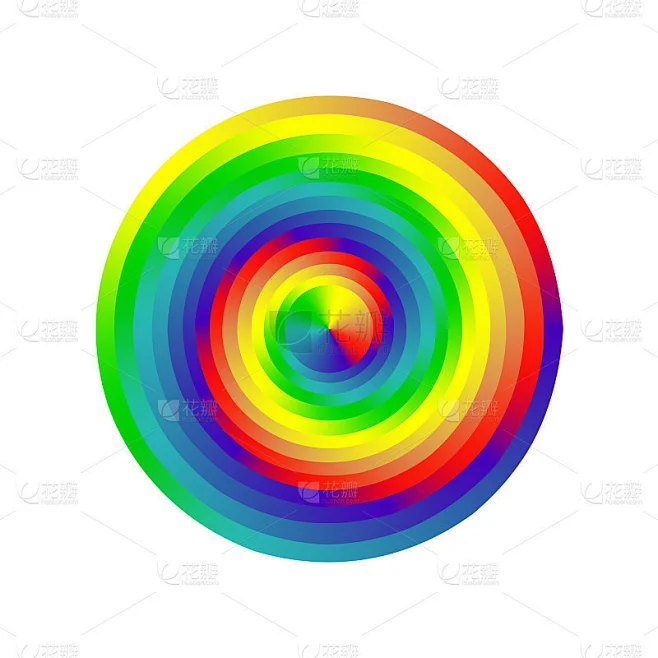 Spectrum color wheel on white background.素材-花瓣网
