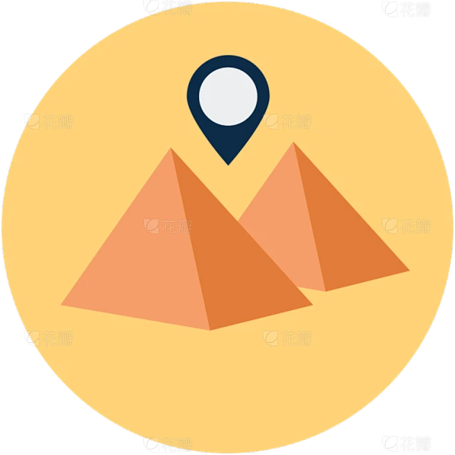 pyramid locationSet of Maps and Navigation Icons.素材-花瓣网
