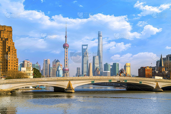 上海、浦东和陆家嘴的天际线