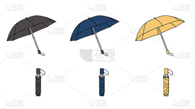 折叠伞插图套装