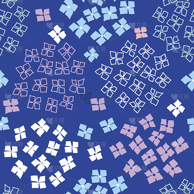Seamless Hydrangea pattern.