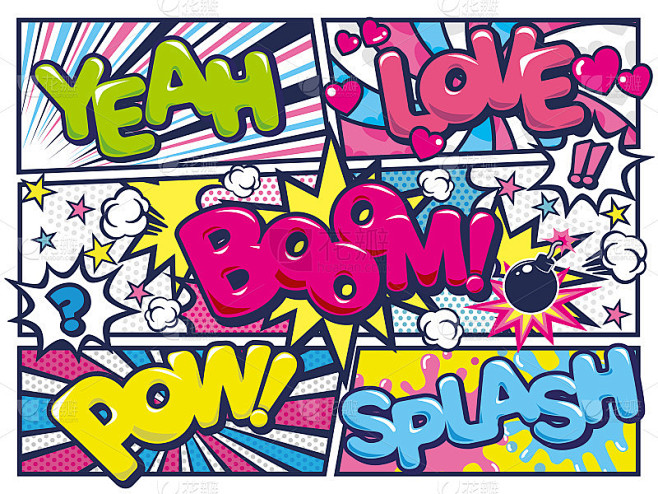 美国漫画风格的背景材料