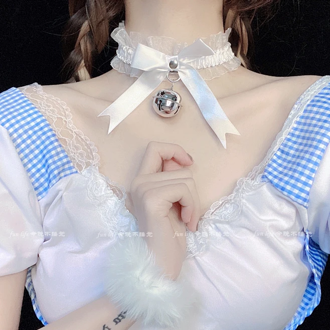 今晚不睡觉蕾丝铃铛项圈choker锁骨项链lolita配饰颈带cos猫女仆-淘宝网-花瓣网